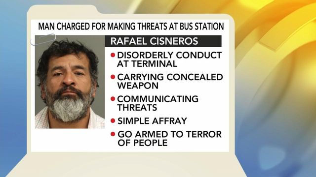 Man swung rusty machete at people inside Raleigh bus station, police say