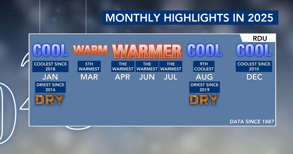 Raleigh's 2025 weather recap: Record heat, unusual snow and flash ...