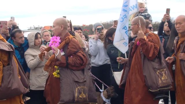 Buddhist monks walking for peace in North Carolina