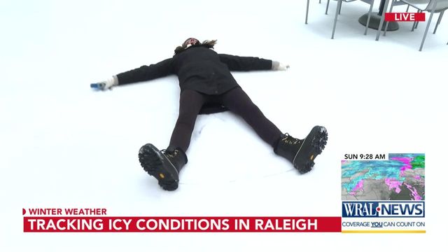 It's icy and cold, but we're still having fun