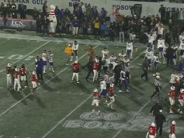 Fight breaks out between NC State and ECU near the end of Military Bowl