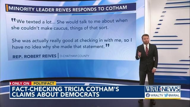 Checking 5 of NC Rep. Tricia Cotham's claims about NC Dems and why she ...