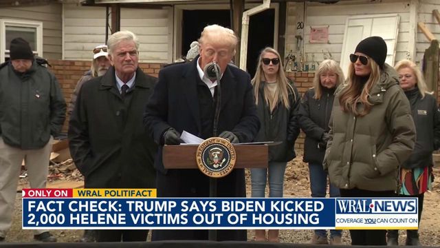 Fact check: Trump says Biden kicked 2,000 Helene victims out of temporary housing