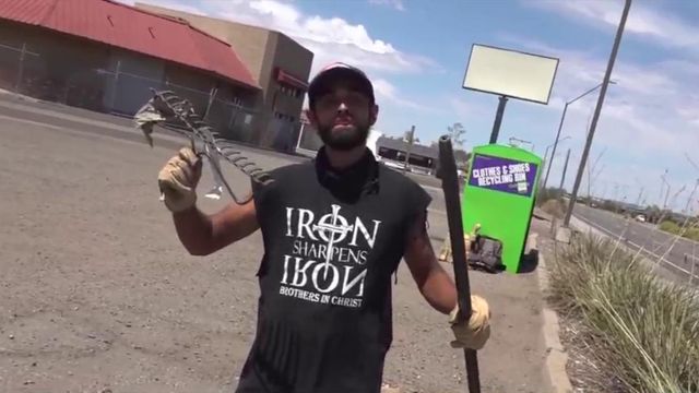 Man's 'one man, one rake' business cleans up communities with hard work