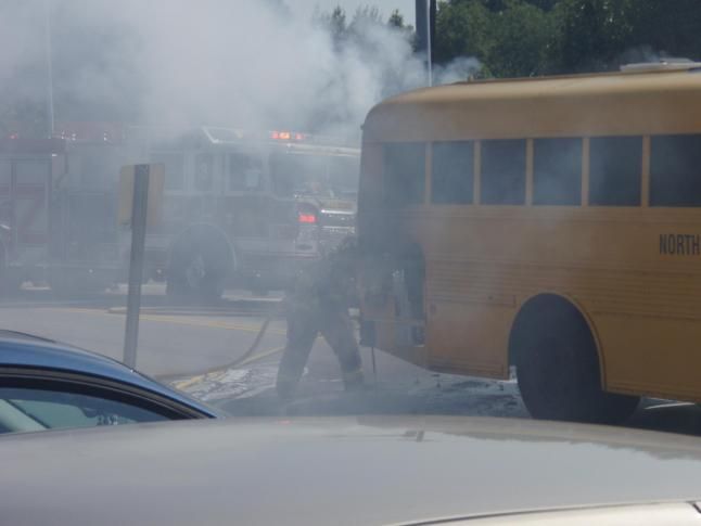 School bus catches fire en route to shop