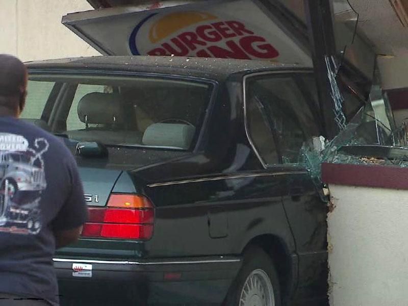 Car crashes into Raleigh Burger King