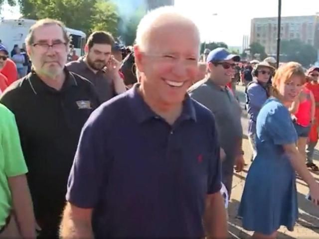 Joe Biden's running. Literally