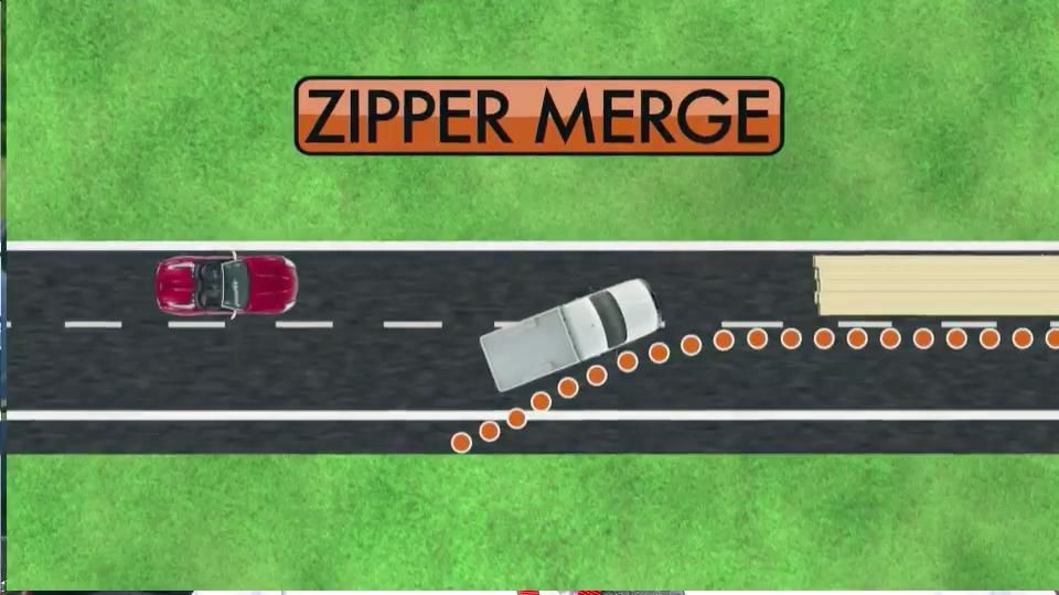 DOT: 'Zipper merge' keeps highway traffic zipping along