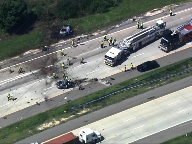 Three killed in fiery I-87 crash near Knightdale