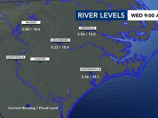 Eyes remain on Neuse River as it approaches major flood stage