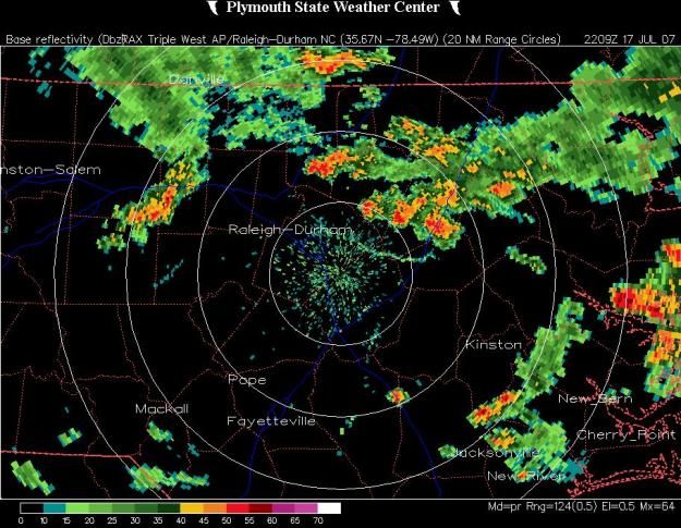 Looking the Wake Doppler 5000 loop for tonight (Tuesday) around 8:00 pm ...