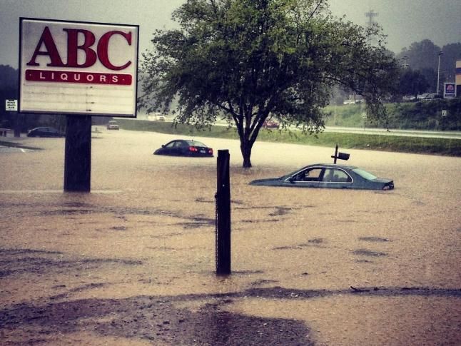 Flooding turns Durham streets into rivers