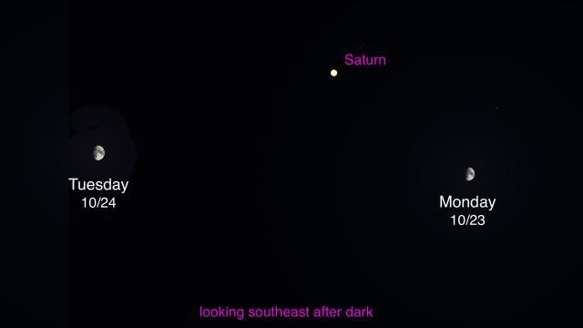 Look up for the Moon, Saturn, and maybe the Milky Way