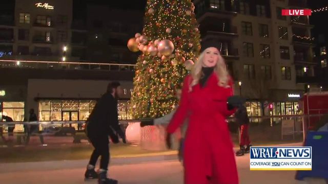 Multi-talented: WRAL Meteorologist Kat Campbell ice skates while ...