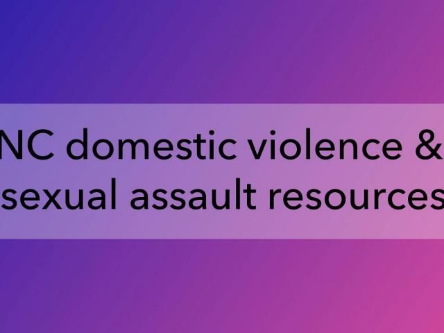 NC domestic violence & sexual assault resources