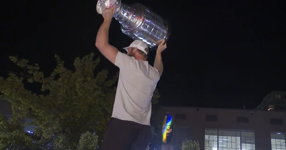 Canes players party with fans on Glenwood South to celebrate Stanley ...