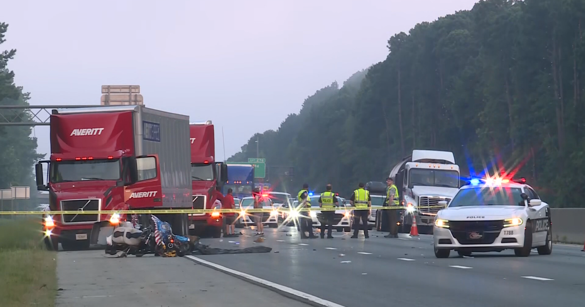 Lanes reopened after crash involving motorcycle and several cars blocks I-40 East in Durham ...